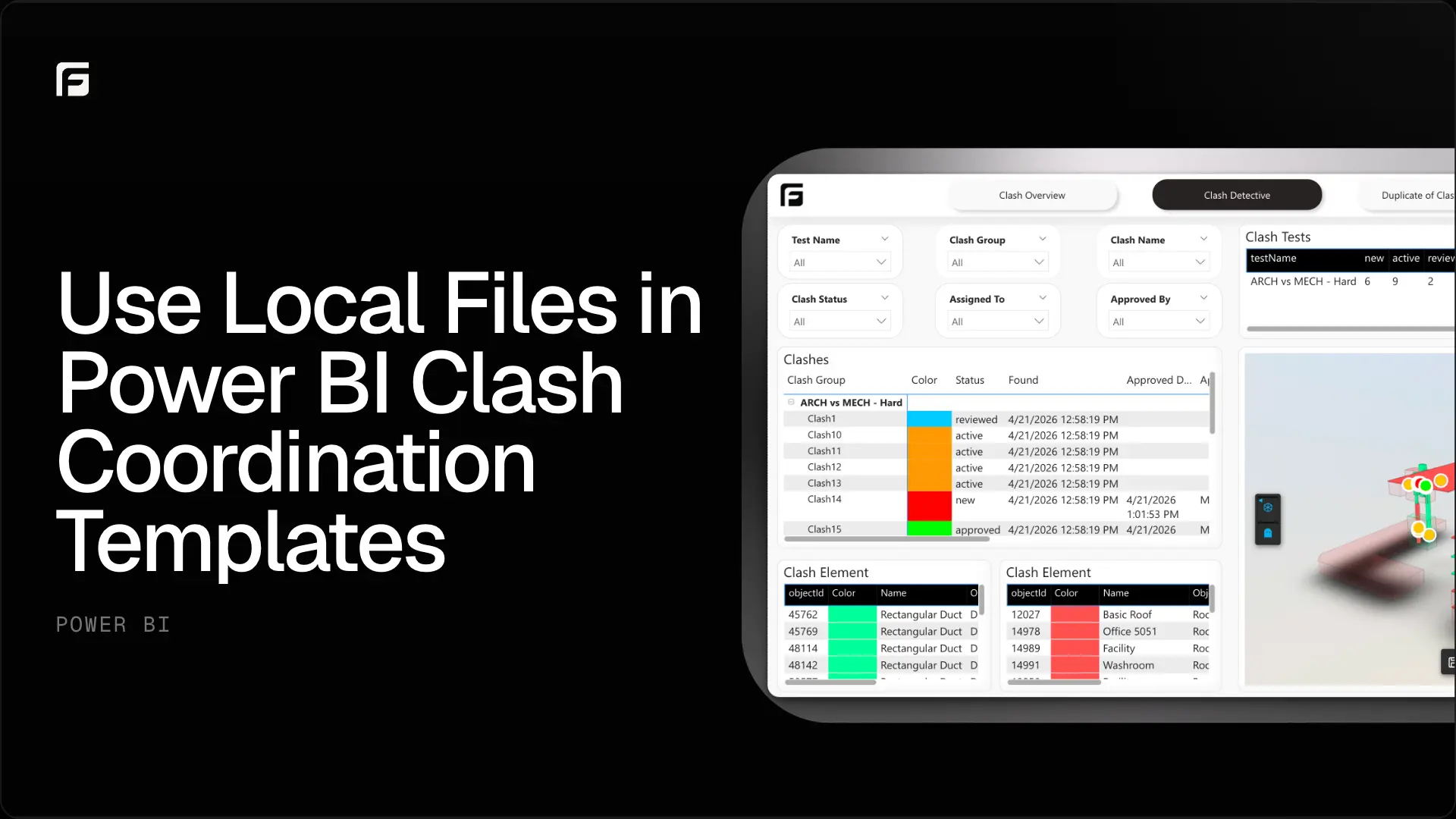 Navisworks Local Clash Template for Power BI - Frame